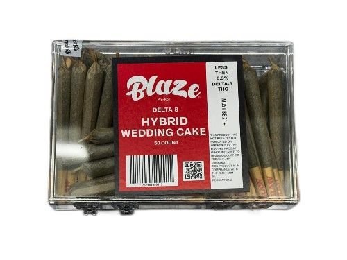 Blaze 50ct Pre-Rolls Delta 8 Wedding Cake Hybrid - Best Wholesale Smoke ...